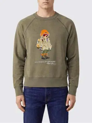 Polo Ralph Lauren Cotton Blend Sweatshirt With Iconic Polo Bear Print - Olive
