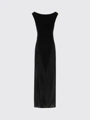 Alaïa Long A-line Stretch-viscose Dress With Boat Neck