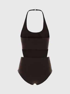 Alaïa Halterneck One-piece Swimsuit With Waist Knot Detail
