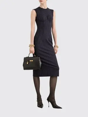 Dolce & Gabbana Sleeveless Pin Wool Midi Sheath Dress