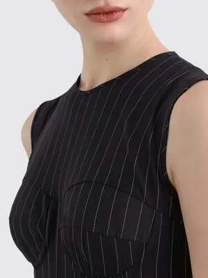 Dolce & Gabbana Sleeveless Pin Wool Midi Sheath Dress