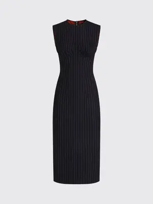 Dolce & Gabbana Sleeveless Pin Wool Midi Sheath Dress