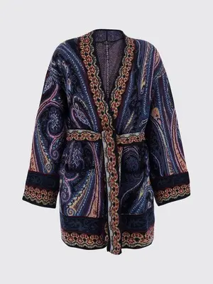 Etro Paisley Print Wool-blend Robe Coat With Belt