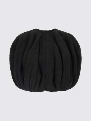 Rick Owens Short Wool-blend Cape With Crew Neck And Concealed Closure