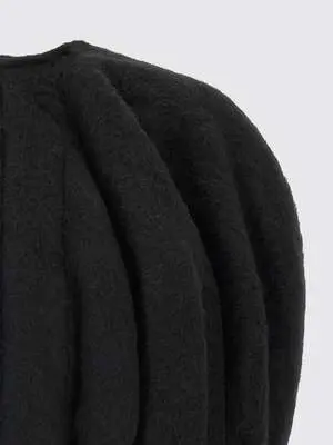 Rick Owens Short Wool-blend Cape With Crew Neck And Concealed Closure