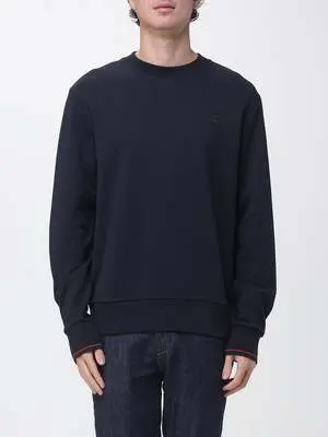 Fred Perry Crew Neck Cotton Sweatshirt With Contrasting Embroidered Logo - Navy