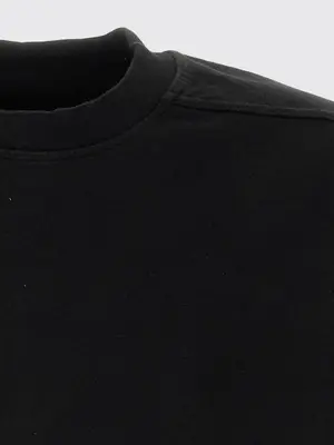 Rick Owens Long-sleeved Cotton T-shirt With Webbing - Black