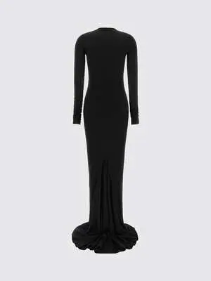 Rick Owens Long-sleeved Slim Fit Cotton Jersey Dress With Train