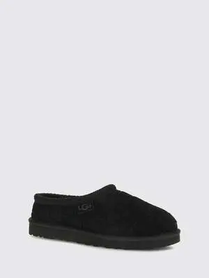 UGG Tasman Woven Suede Mules With Fur Lining - Black