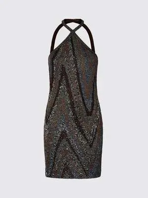 Missoni Lurex Viscose Blend Sheath Mini Dress With Halter Neck