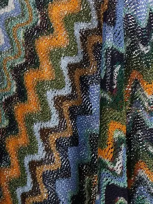Missoni Relaxed Fit Zig-zag Pattern Viscose Blend Cardigan With Fringed Hem