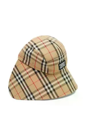 Burberry Checked Logo-appliqué Bonnet Cap