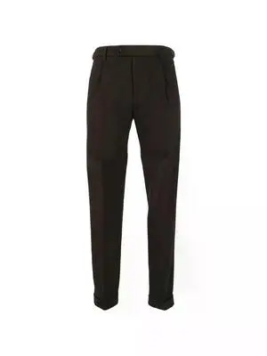 BERWICH Retrolong Pleated Trousers - Brown