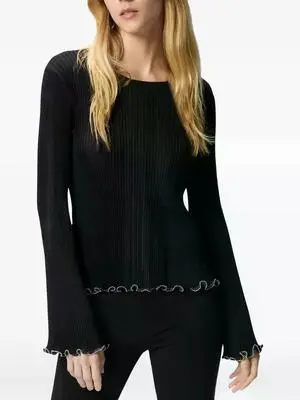 Pinko Ribbed Sweater With Jewel Edges