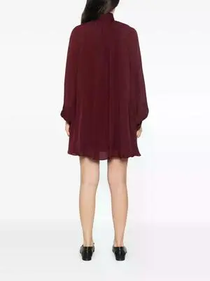 Simkhai Tie-neck Long-sleeve Mini Dress