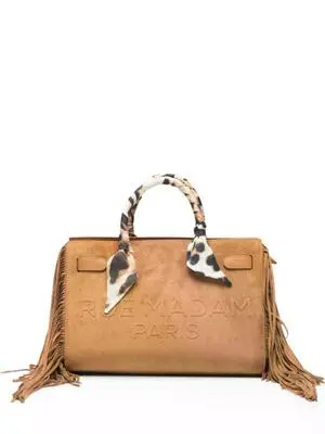 RUE MADAM PARIS Canyon Fringe-trimmed Tote Bag - Neutrals