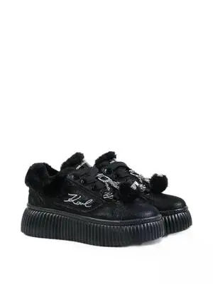 Karl Lagerfeld Faux-fur Trim Charm-embellished Sneakers