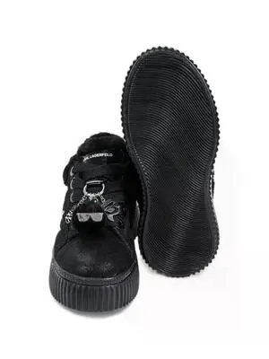 Karl Lagerfeld Faux-fur Trim Charm-embellished Sneakers