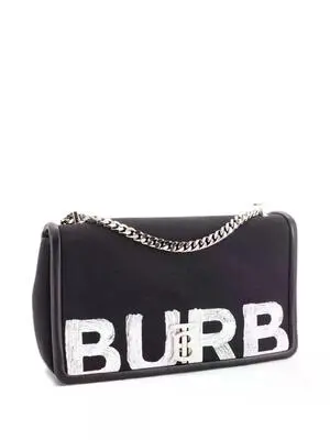 Burberry Lola Printed Canvas Medium Shoulder Bag - Black