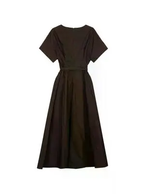 PSOPHIA Belted V-neck Midi Dress - Brown