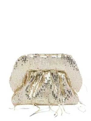 THEMOIRE Bios Fringe Sequin Clutch Bag - Gold