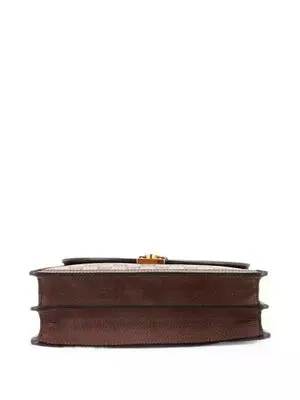 Gucci Ophidia Flap Top Handle Bag Gg Coated Canvas Small Satchel