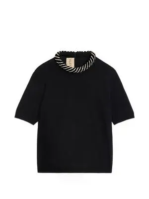 Valentino Garavani Embroidered Wool Jumper - Black