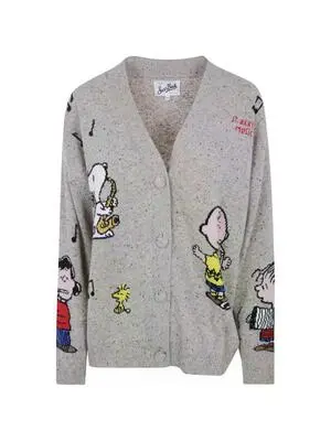 MC2 SAINT BARTH X Peanuts-intarsia Flecked Cardigan - Neutrals