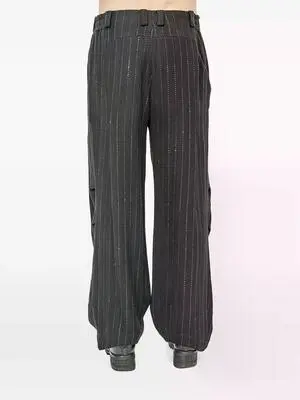 DEVOA Pinstripe-pattern Pleated Trousers