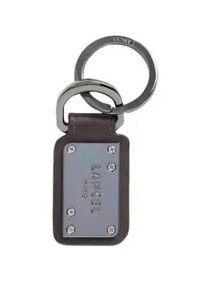 LANCEL Double L Logo-plaque Keyring - Brown