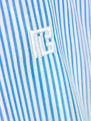 Balmain Striped-pattern Logo-embroidered Shirt