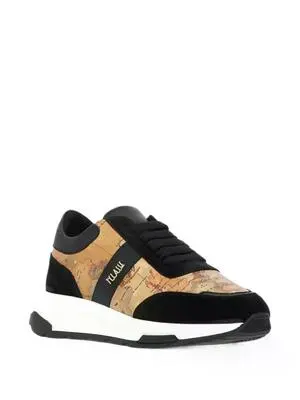 ALVIERO MARTINI 1° CLASSE Geo Map-print Panelled Sneakers