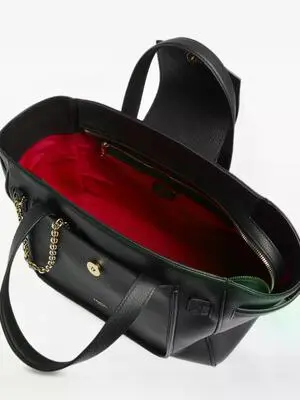 LANCEL Chain-detail Pebbled Leather Tote Bag