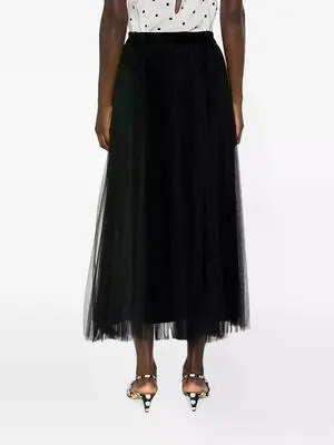 STYLAND Pleated Tulle Midi Skirt