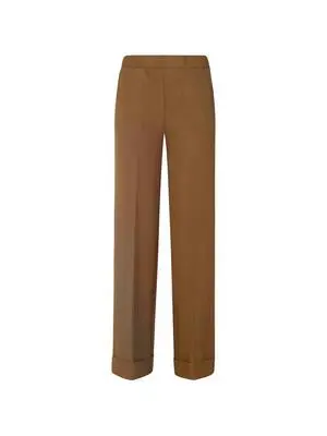 SEMICOUTURE Pressed-crease Turn-up Trousers - Brown