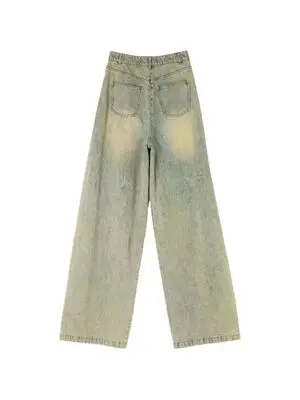 HUI MILANO Faded Wide-leg Jeans