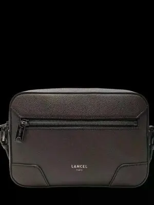 LANCEL Pebbled Leather Messenger Bag - Brown
