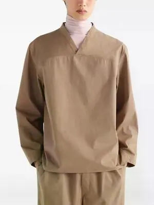 LEMAIRE V-neck Top In Light Cotton Twill