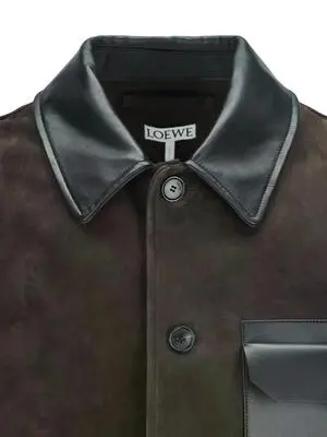 Loewe Contrast-collar Suede Jacket