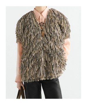 LEMAIRE Flashback Fringed Top In Dry Silk