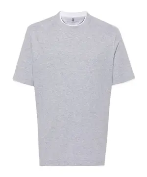 Brunello Cucinelli Layered-effect Crewneck T-shirt - Gray