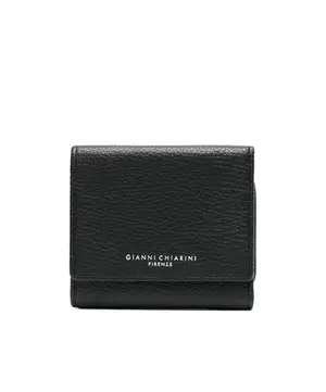 GIANNI CHIARINI Logo Stamp Zipped Wallet - Black