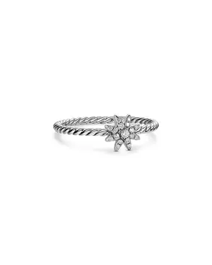 David Yurman Petite Starburst Ring In Sterling With Diamonds, 7.2mm