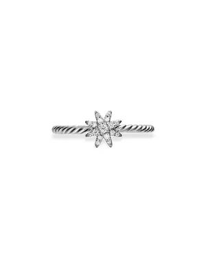 David Yurman Petite Starburst Ring In Sterling With Diamonds, 7.2mm
