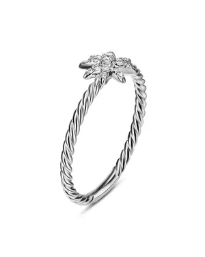 David Yurman Petite Starburst Ring In Sterling With Diamonds, 7.2mm