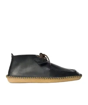 LEMAIRE Desert Mocassin In Veg Tanned Leather - Black