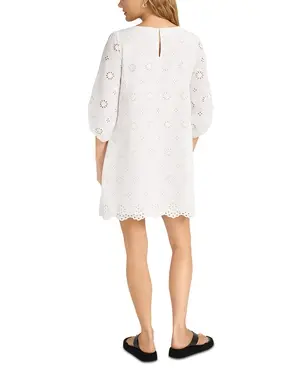 MATTY M Ona Cotton Eyelet Popover Dress - Vellum