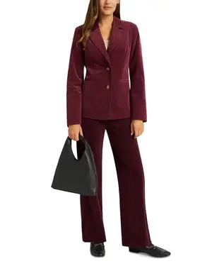 MATTY M Pippa Cotton Blend Corduroy Straight Pants - Fig