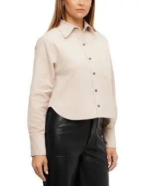 Fifteen Twenty Casi Corduroy Cropped Button Down Shirt