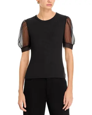 FRAME The Tulle Puff Sleeve Top